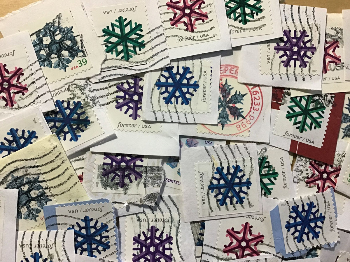 50 snowflake postage stamps – Factory57